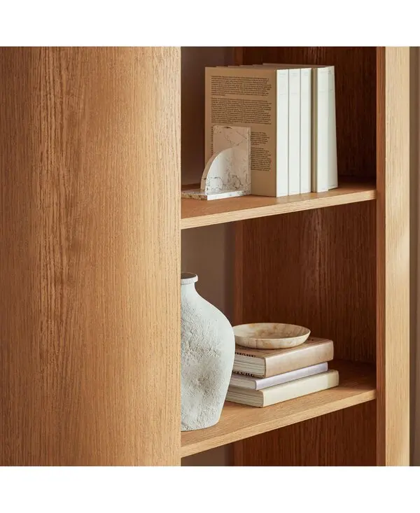 MODWAY Aspect 74 Inch Curved 4 Tier Bookshelf