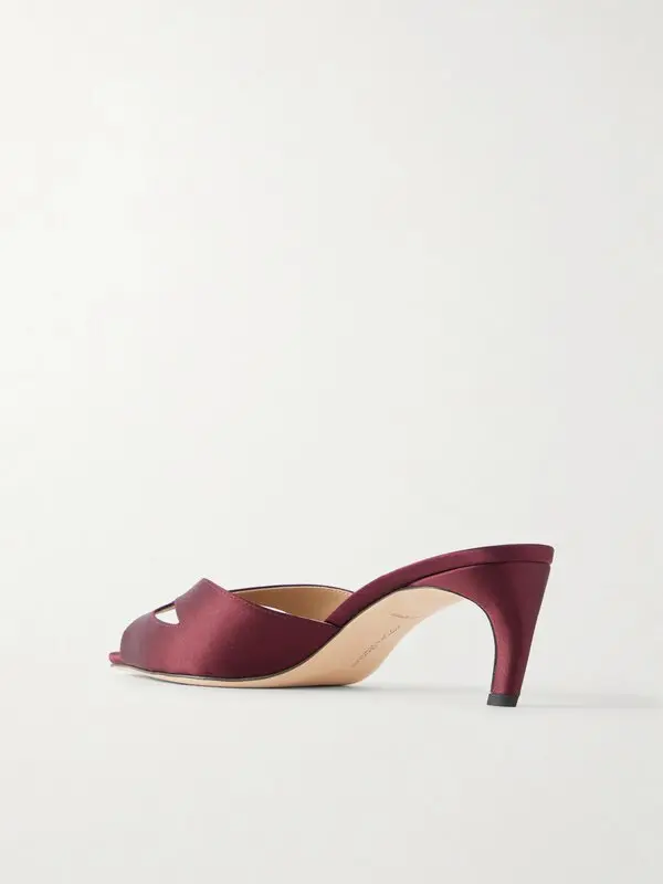 Victoria Beckham Harlow Mask 55 Satin Sandals - Burgundy