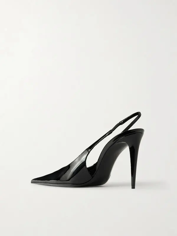 Saint Laurent Guermantes Patent-leather Slingback Pumps