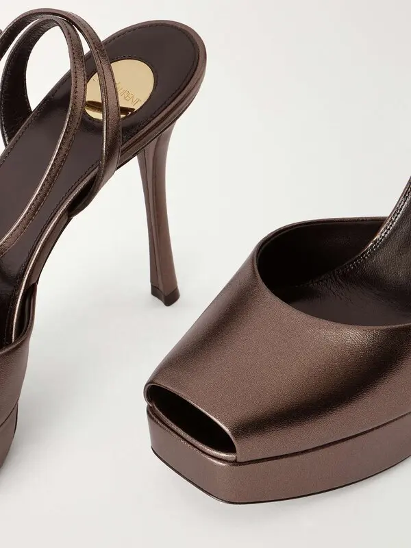 Saint Laurent Le Scandale Metallic-leather Platform Pumps
