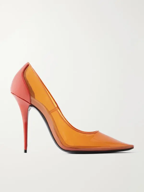 Saint Laurent Folie 110 Leather-trimmed Tpu Pumps