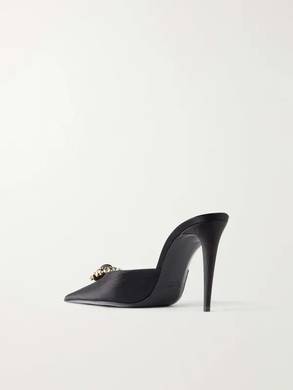 Saint Laurent Cosmo 95 Crystal-embellished Faille Pumps