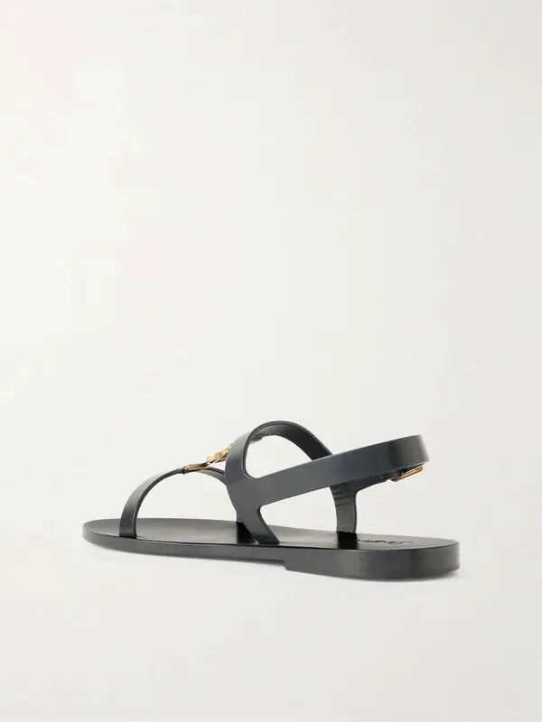 Saint Laurent Cassandra Embellished Leather Sandals