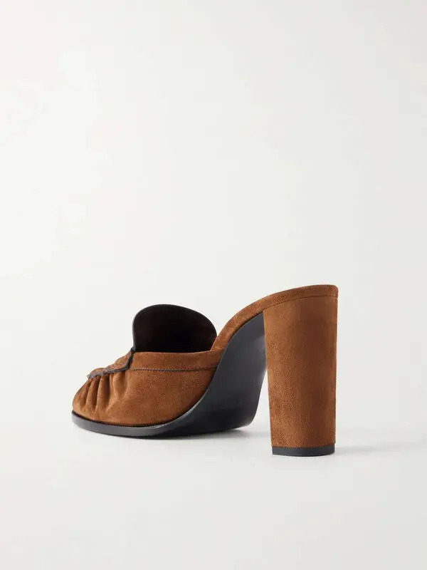 Saint Laurent Le Loafer Suede Pumps