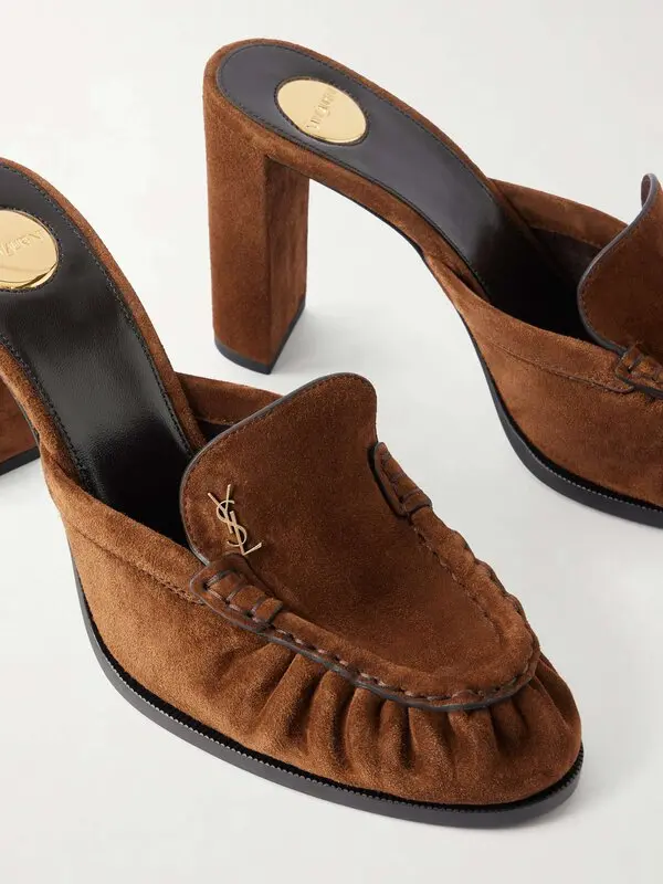 Saint Laurent Le Loafer Suede Pumps