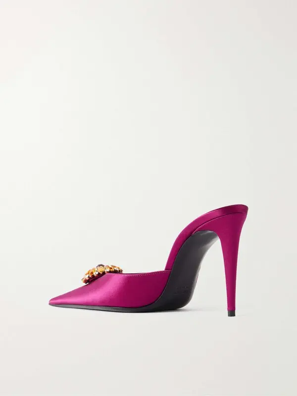 Saint Laurent Cosmo 95 Embellished Satin Pumps