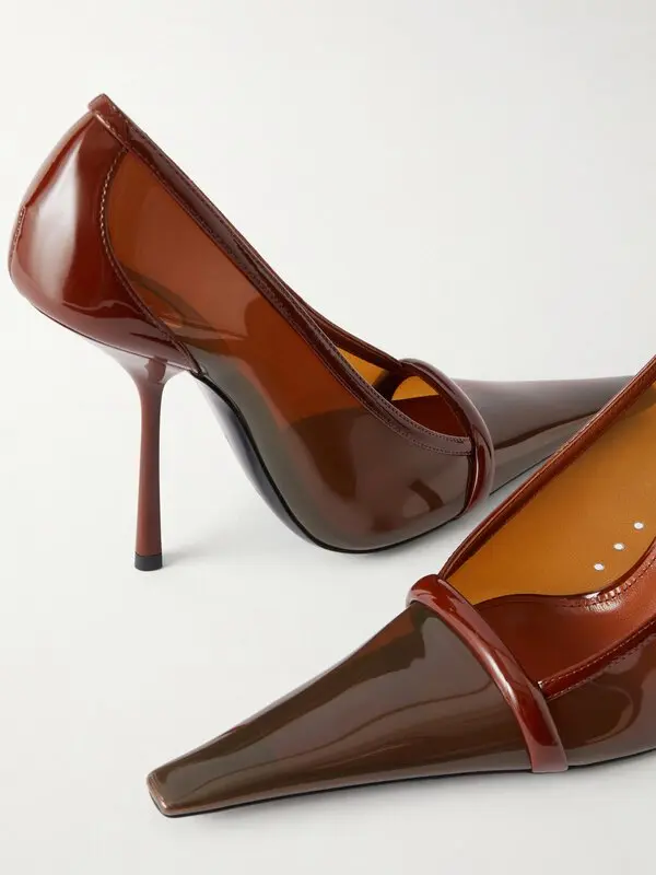Saint Laurent Brigitte Patent Leather-trimmed Tpu Pumps