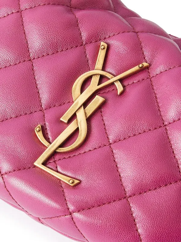 Saint Laurent Icarino" Matelassé Leather Tote - Red