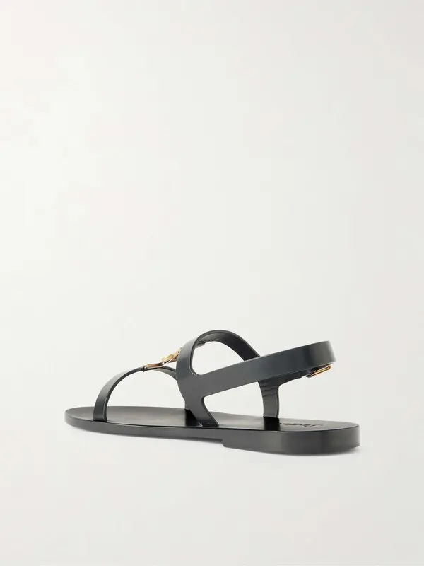Saint Laurent Cassandra Embellished Leather Sandals