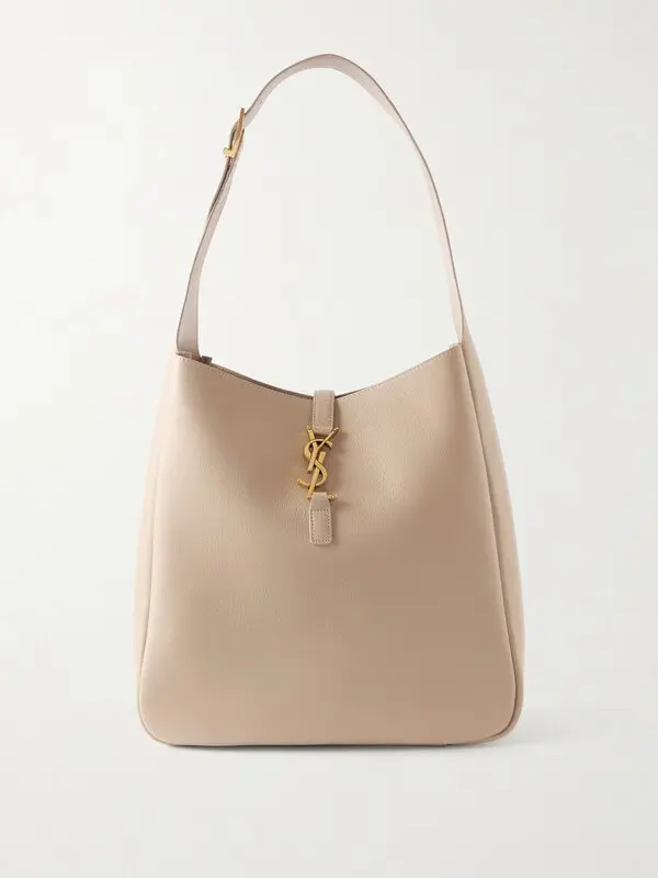 Saint Laurent Le 5 À 7 Leather Shoulder Bag - Gray
