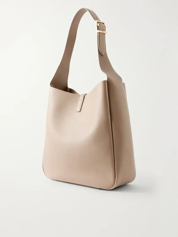 Saint Laurent Le 5 À 7 Leather Shoulder Bag - Gray