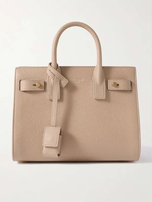 Saint Laurent Sac De Jour Nano Textured-leather Tote - Beige