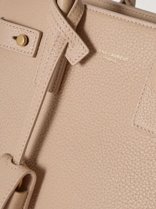 Saint Laurent Sac De Jour Nano Textured-leather Tote - Beige