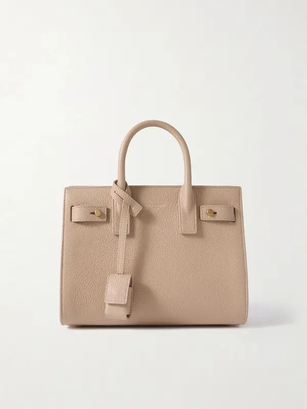 Saint Laurent Sac De Jour Nano Textured-leather Tote - Neutrals