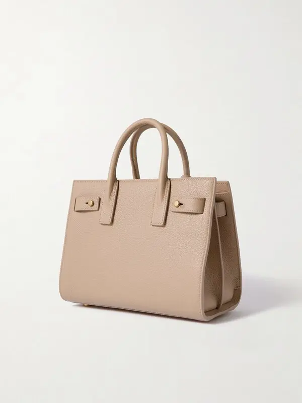 Saint Laurent Sac De Jour Nano Textured-leather Tote - Neutrals