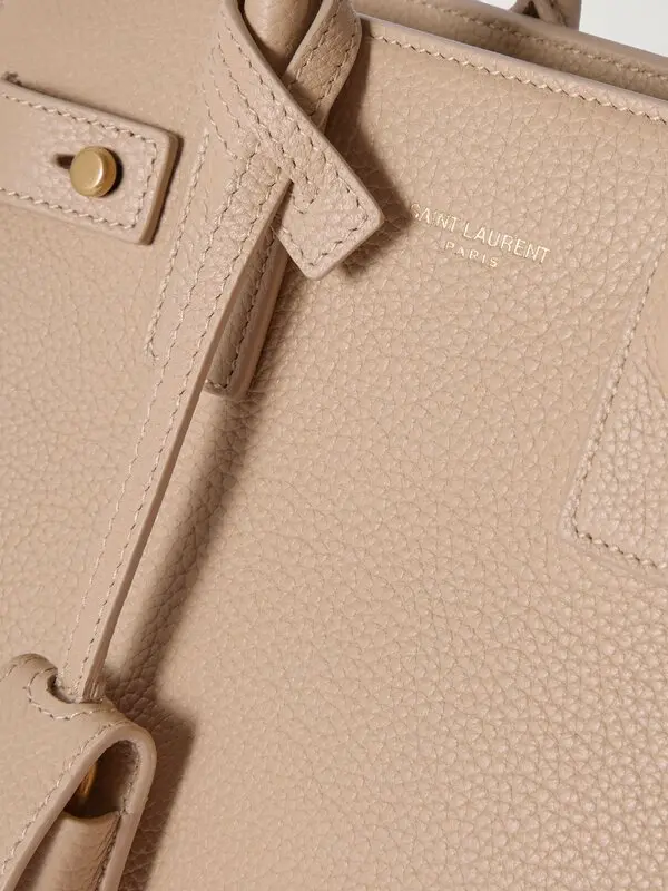 Saint Laurent Sac De Jour Nano Textured-leather Tote - Neutrals