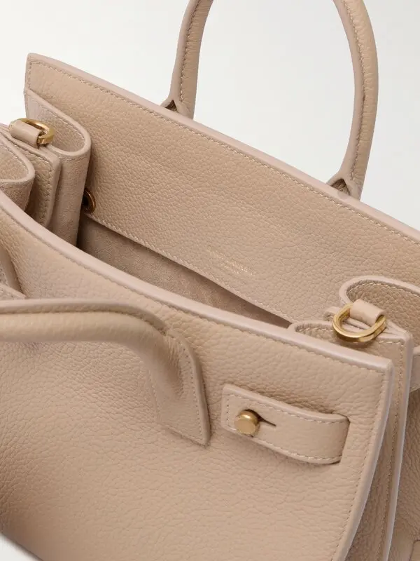 Saint Laurent Sac De Jour Nano Textured-leather Tote - Neutrals