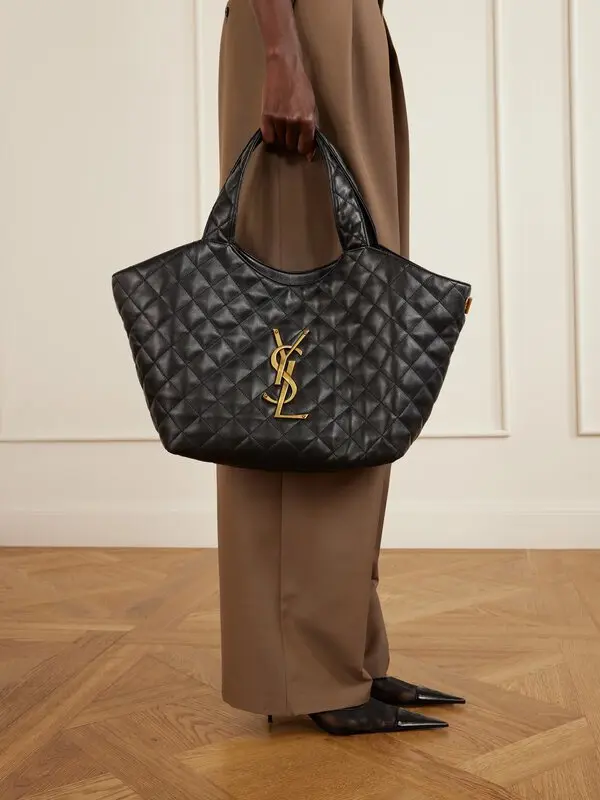 Saint Laurent Icare Medium Matelassé Leather Tote