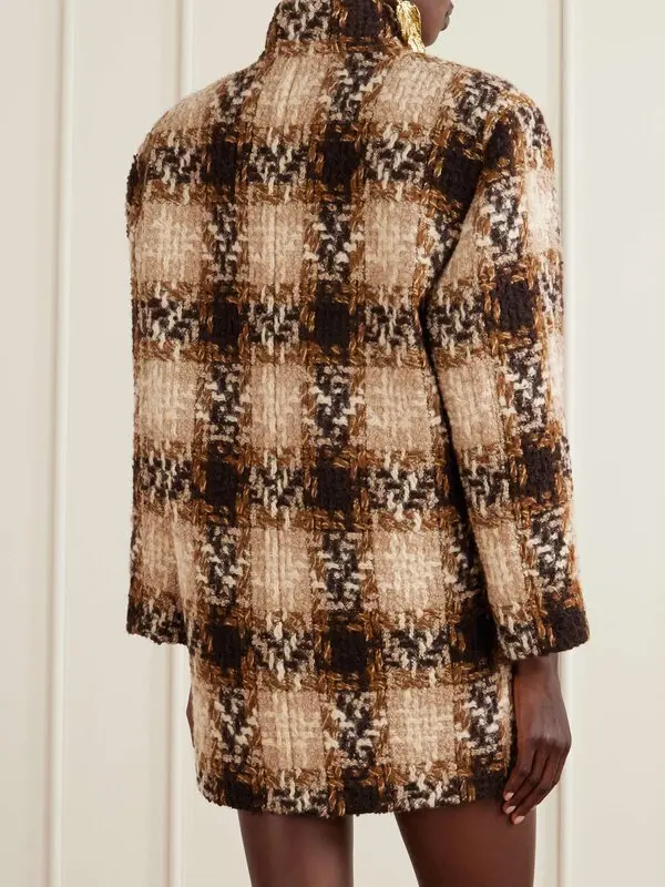 Saint Laurent Checked Wool-blend Tweed Jacket