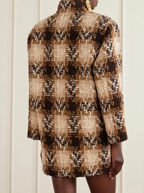 Saint Laurent Checked Wool-blend Tweed Jacket