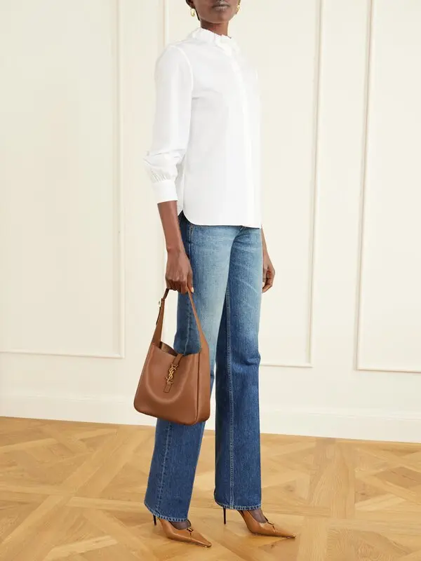 Saint Laurent Le 5 À 7 Leather Shoulder Bag - Brown