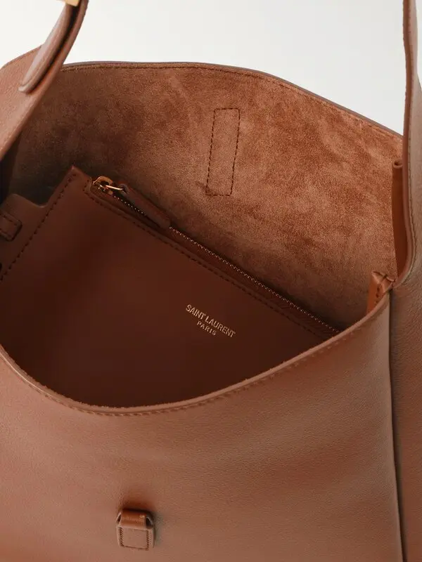 Saint Laurent Le 5 À 7 Leather Shoulder Bag - Brown