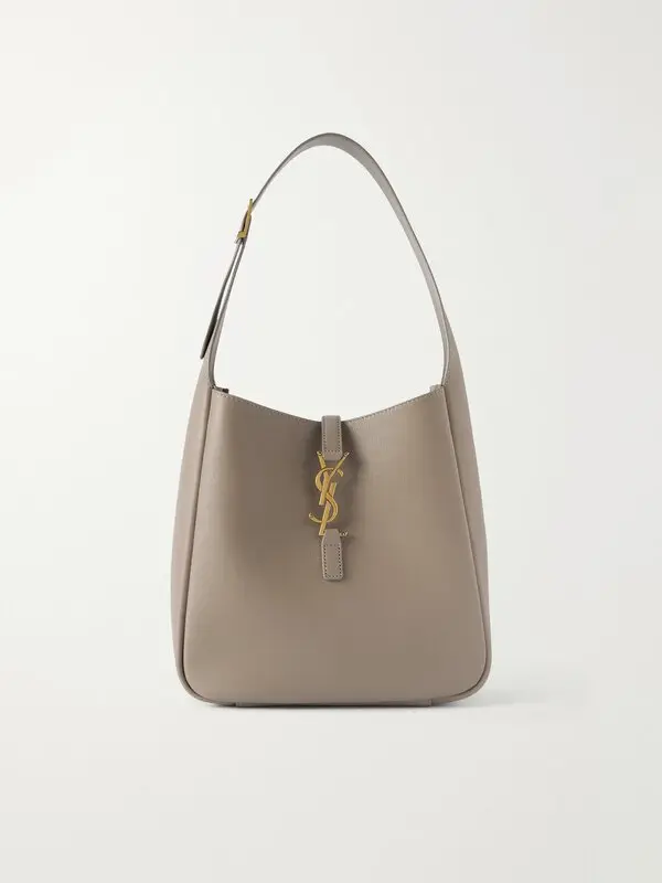 Saint Laurent Le 5 À 7 Leather Shoulder Bag - Gray