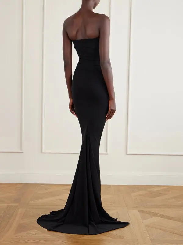 Rick Owens Allanah Strapless Draped Maxi Dress