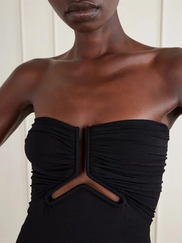 Rick Owens Allanah Strapless Draped Maxi Dress
