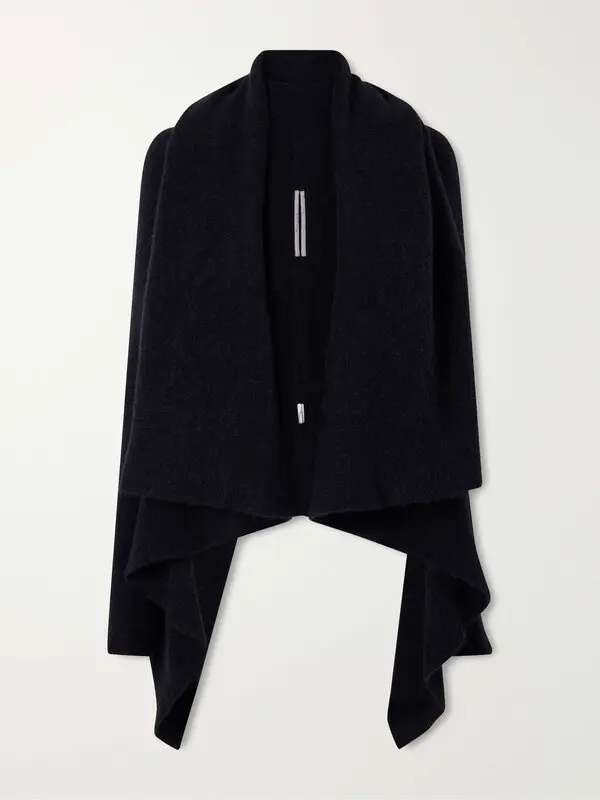 Rick Owens Draped Wool-blend Cardigan - Black