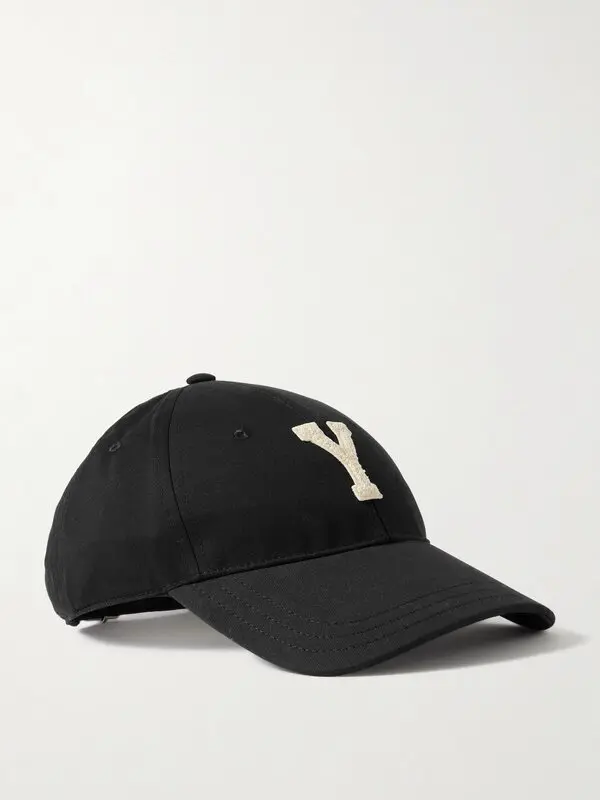 Saint Laurent Appliquéd Cotton-twill Baseball Cap - Black