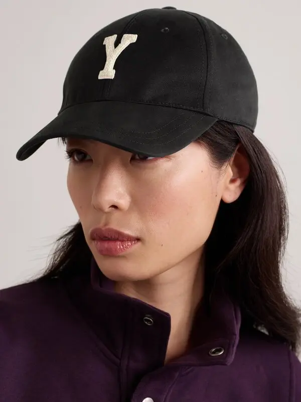 Saint Laurent Appliquéd Cotton-twill Baseball Cap