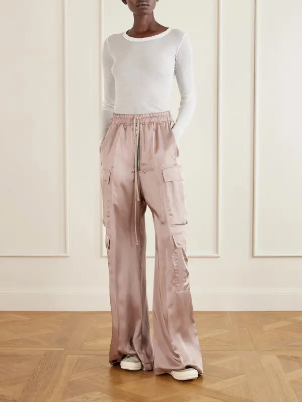 Rick Owens Charmuse Wide-leg Cargo Pants - Pink