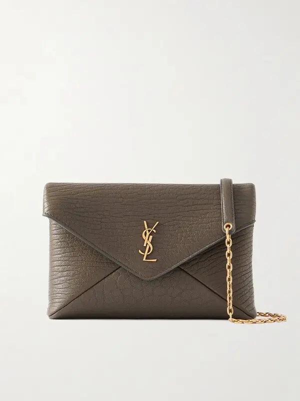 Saint Laurent Cassandre Textured-leather Shoulder Bag