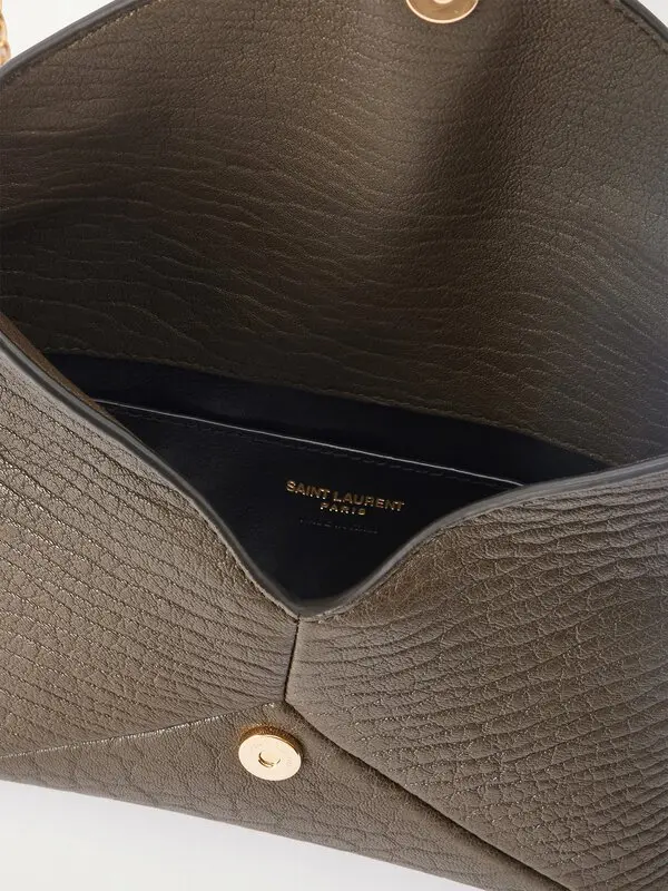 Saint Laurent Cassandre Textured-leather Shoulder Bag