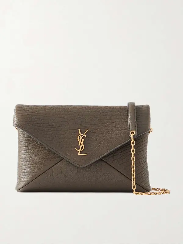 Saint Laurent Cassandre Textured-leather Shoulder Bag