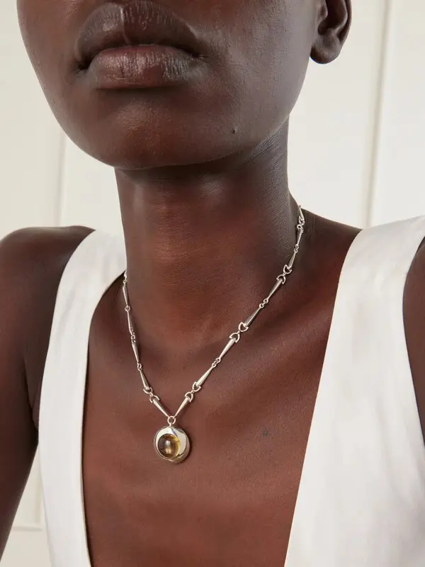 LOREN STEWART Sterling Silver And Citrine Necklace