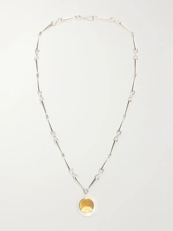 LOREN STEWART Sterling Silver And Citrine Necklace