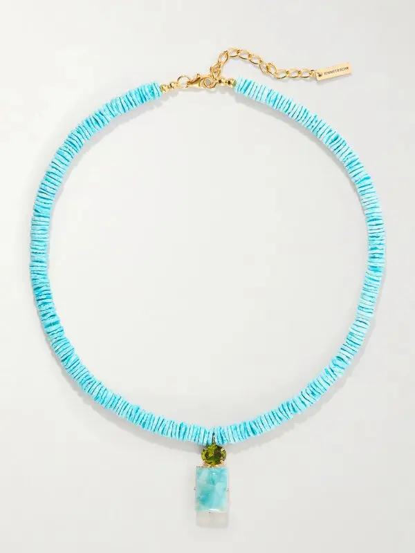 JENNIFER BEHR Alette Necklace With Larimar And Crystals - Blue
