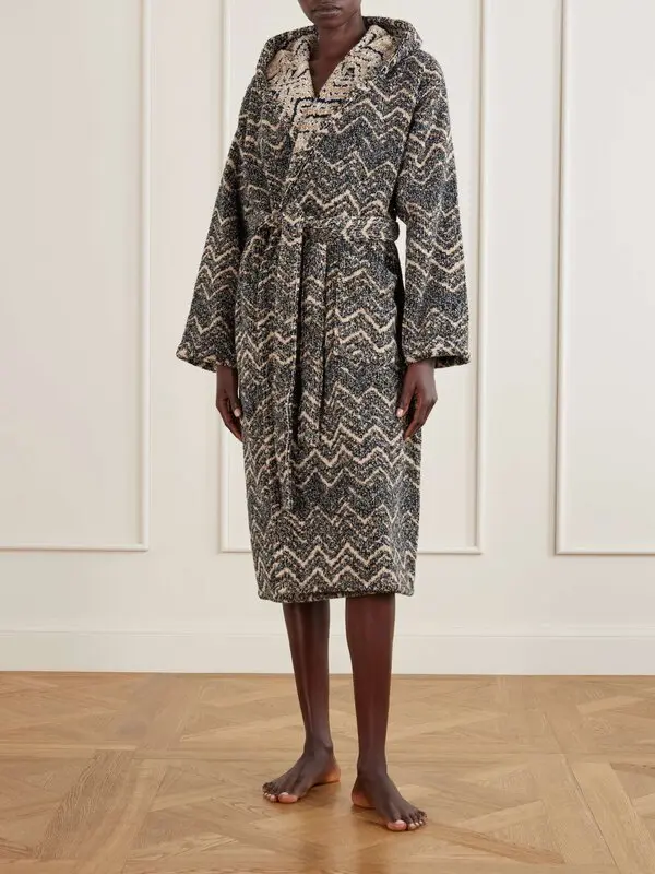 Missoni Azul Hooded Cotton Robe