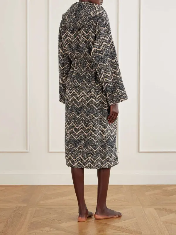 Missoni Azul Hooded Cotton Robe