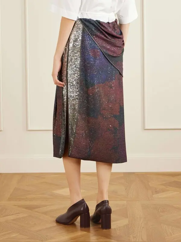 MAISON MARGIELA Sequined Satin Midi Skirt