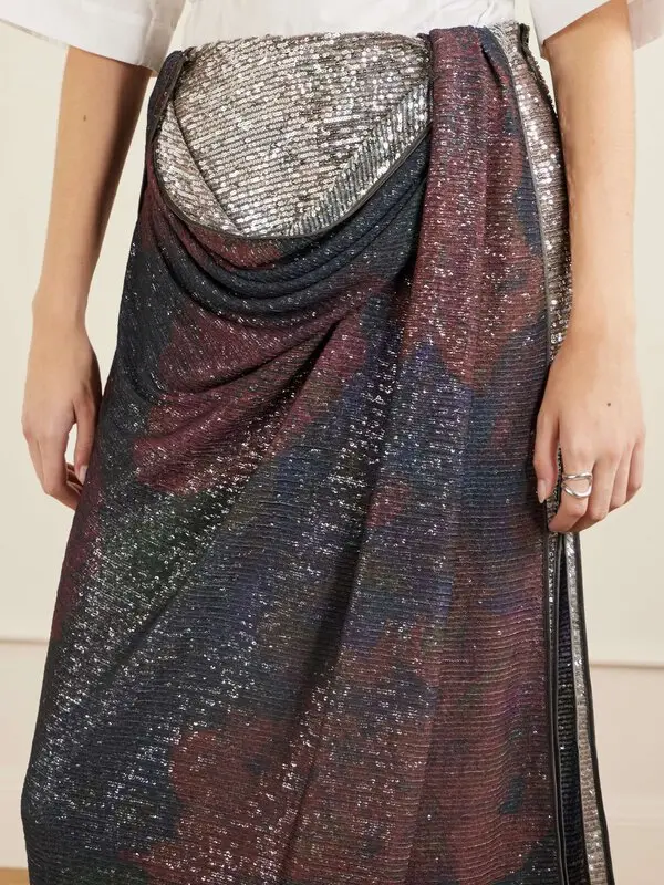 MAISON MARGIELA Sequined Satin Midi Skirt