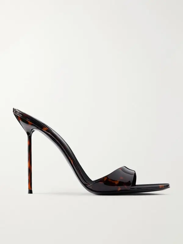 Paris Texas Lidia 105 Animal-print Patent-leather Mules - Tortoiseshell