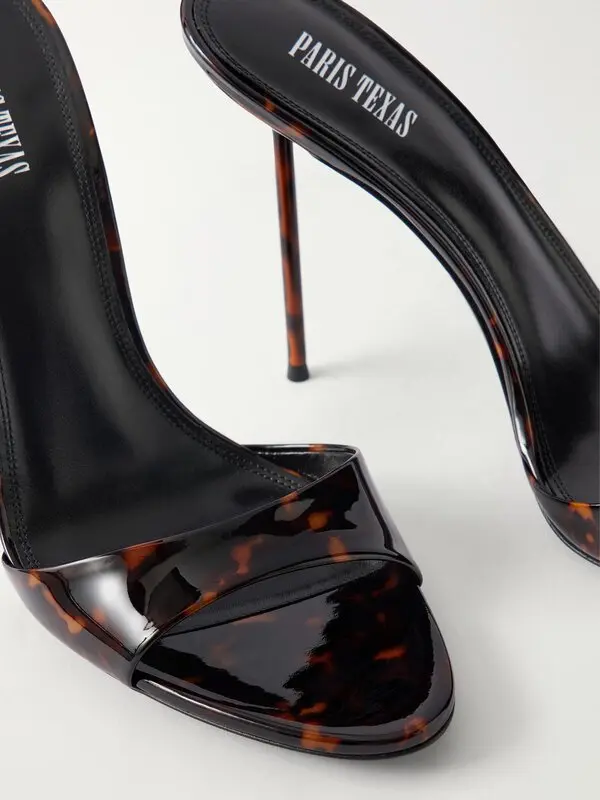 Paris Texas Lidia 105 Animal-print Patent-leather Mules