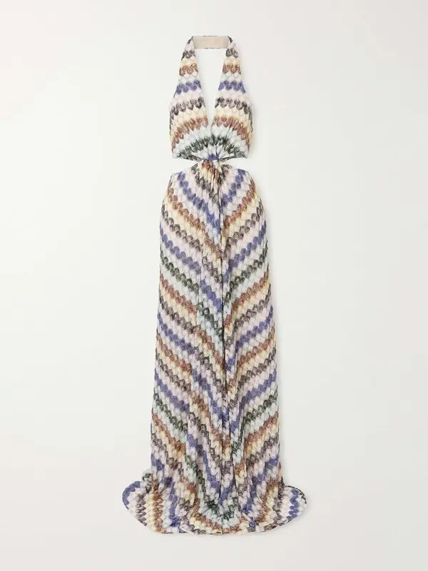 Missoni Striped Metallic Crochet Maxi Dress - Multi
