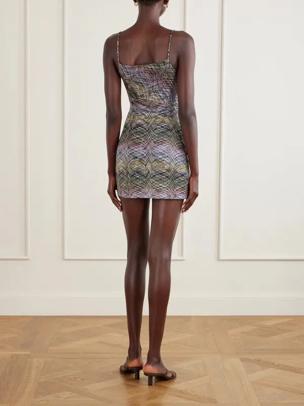 Missoni Metallic Crochet Mini Dress - Multi