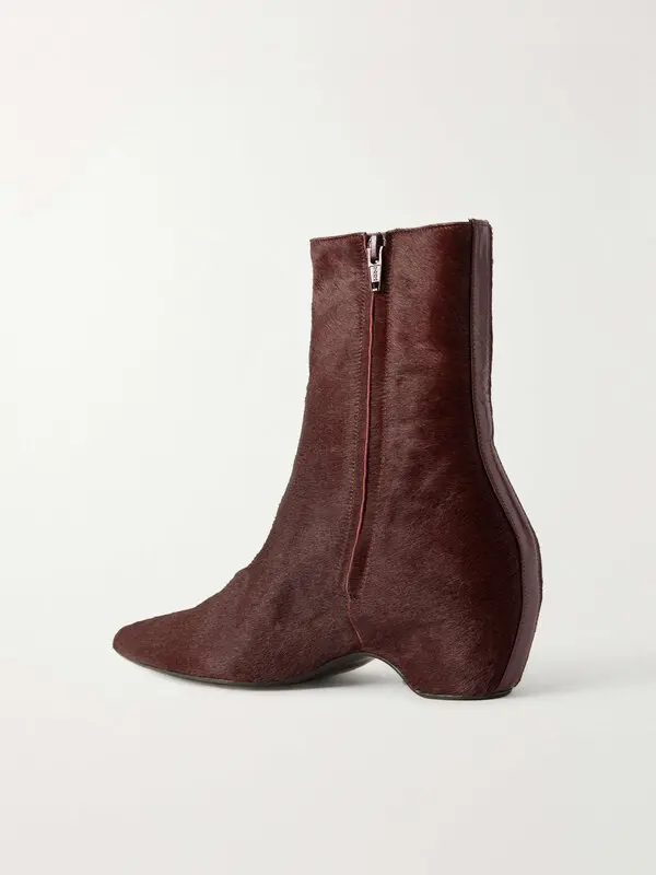 Khaite Sybil Calf Hair Ankle Boots