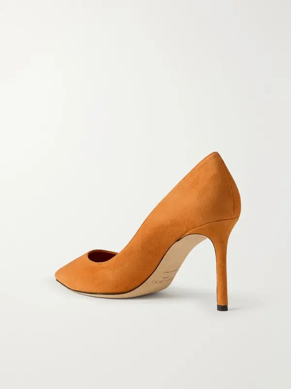 JIMMY CHOO Romy 85 Suede Pumps - Orange