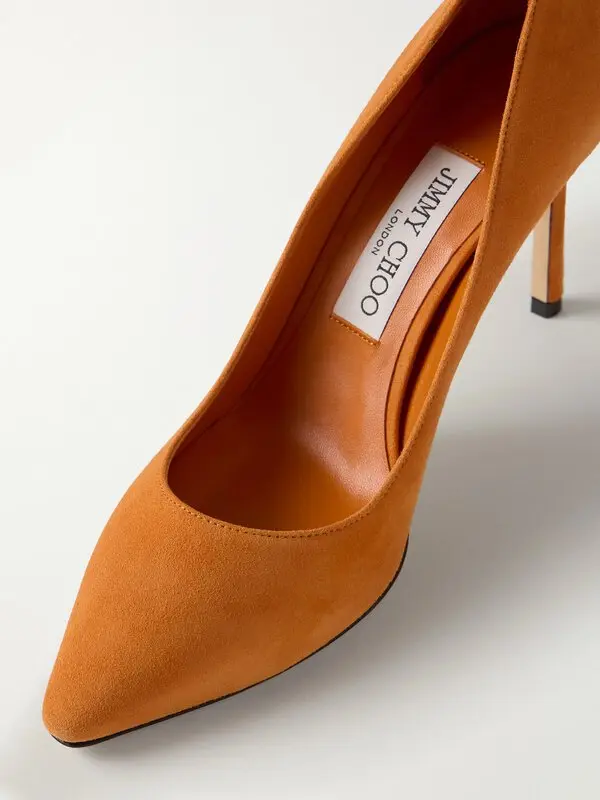 JIMMY CHOO Romy 85 Suede Pumps - Orange